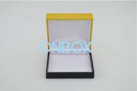 China Custom Jewelry Gift Box 90x83x33mm with Satin Pad Faux Suede Hot Stamping for sale
