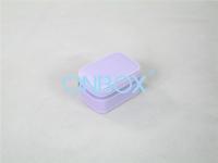 China Purple Imitation Leather Jewelry Case 100x70x55mm with Zipper Ring Storage Box for sale