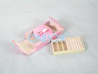 China Pink Lovely Leather Jewelry Packaging Boxes with Removable Tray for sale