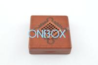 China Handicraft Wooden Jewelry Packaging Box Vintage Coin Gift Box 110x114x35mm Solid Wood for sale