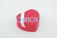 China Custom Heart Shaped Butterfly Jewelry Box 100x100x45mm Faux Suede Cardboard for sale