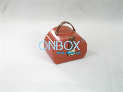 China Luxury Leather Jewelry Boxes / Mirror Travel Makeup Bag Packaging for sale