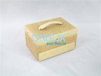 China Beige Handmade Luxury Cosmetic Box With Tray / Cosmetic Gift Packaging for sale