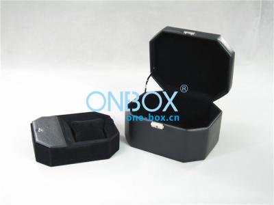China Embossed PU Leather Watch Box 260x210x140mm with Removable Tray for sale