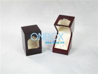 China Custom MDF Perfume Packaging Box 100x100x150mm with Velvet Insert and PVC Window for sale