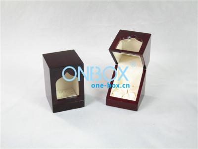 China Custom MDF Perfume Packaging Box 100x100x150mm with Velvet Insert and PVC Window for sale