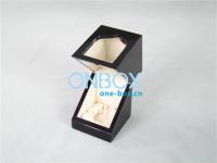 China Painting Wooden Perfume Packaging Box With Transparent Window for sale