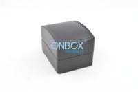 China Custom Black Leather Watch Box for Women Handmade PU Leather Jewelry Storage 88x109x78mm for sale