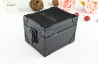 China OEM Black Aluminium Watch Box 90x110x80mm Single Men's Watch Storage Case with Lock for sale