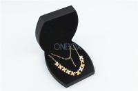 China ODM Butterfly Armoire Jewelry Box 150x160x43mm Black PU Leather Necklace Storage with Removable Insert for sale