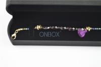 China Black PU Velvet Bracelet Jewelry Box 220x50x33mm with Metal Hinge for Storage Display for sale