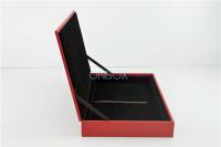 China Square Metal Gold Coin Display Box With Customized Insert Red Color for sale