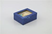 China Customizable PU Leather Jewelry Box 62x79x33mm with Clear Window Top for Earrings Display for sale