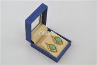 China Customizable PU Leather Jewelry Box 62x79x33mm with Clear Window Top for Earrings Display for sale