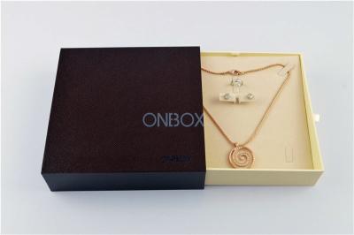 China Luxury Drawer Design Jewellery Packaging Box 190x190x50mm Leatherette Paper Kendra Scott Box for sale
