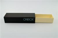 China Custom Beige Velvet Bracelet Gift Box 72x225x52mm Drawer Box Fine Paper Foil Stamping for sale