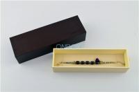 China Custom Beige Velvet Bracelet Gift Box 72x225x52mm Drawer Box Fine Paper Foil Stamping for sale