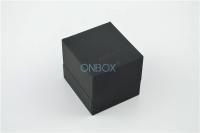 China Simple Luxury Jewellery Packaging Boxes Black Matt Touch Paper External for sale