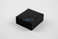 China Handmade Black Paper Jewelry Box 63x66x25mm for Necklace Pendant Custom Logo for sale
