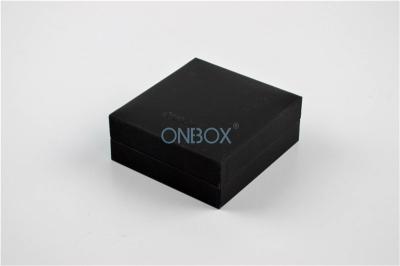 China Handmade Black Paper Jewelry Box 63x66x25mm for Necklace Pendant Custom Logo for sale