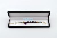 China Custom Black Paper Bracelet Box 240x58x38mm with Hot Stamping Logo Luxury Packaging for sale