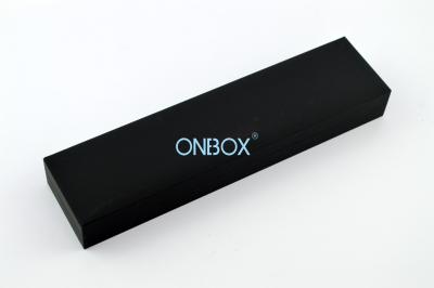 China Custom Black Paper Bracelet Box 240x58x38mm with Hot Stamping Logo Luxury Packaging for sale