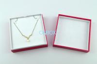 China Pink PU Leather Jewelry Box 150x150x57mm Separated Lid and Bottom EN71-3 for sale