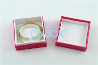 China Luxury Leather Jewelry Box for Bangle 85x85x57mm Beige Velvet Lining for sale