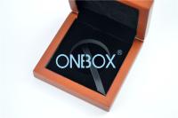 China High Gloss Wooden Coin Display Box 90x90x30mm Brown with Black Flocking EVA Insert for sale