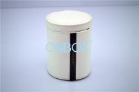 China Luxury White PU Leather Jewelry Collection Box Tube Shape 90x115mm with 3 Trays for sale