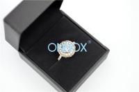 China Customized Small Jewelry Gift Boxes / Black Leather Ring Packaging Box for sale