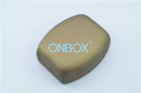 China Luxury Gold PU Necklace Jewelry Packaging Box 75x90x40mm with Removable Pad for Shop Display for sale
