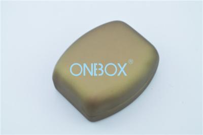 China Luxury Gold PU Necklace Jewelry Packaging Box 75x90x40mm with Removable Pad for Shop Display for sale