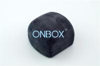 China Handmade Dark Blue Velvet Jewelry Box 65x60x45mm for Finger Ring Suede Display Box for sale