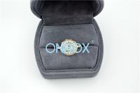 China Handmade Dark Blue Velvet Jewelry Box 65x60x45mm for Finger Ring Suede Display Box for sale