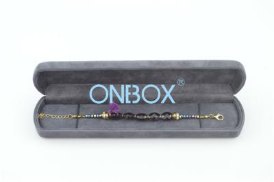 China Luxury Velvet Oblong Bracelet Box 245x50x30mm Custom Logo Jewelry Packaging for sale