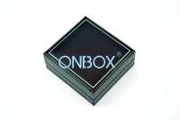 China Black Square Jewelry Box for Eardrops 63x68x28mm with Gold Foil Printing for sale