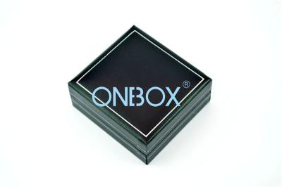 China Black Square Jewelry Box for Eardrops 63x68x28mm with Gold Foil Printing for sale
