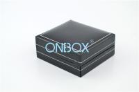 China Black Square Jewelry Box for Eardrops 63x68x28mm with Gold Foil Printing for sale