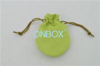 China Small Green Velvet Drawstring Jewelry Pouch / Drawstring Gift Bags for sale