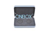 China Customized Coin Display Box Wrapped Elegant Blue With Metal Hinge for sale
