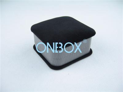 China Black / Grey Pendant Leather Jewelry Boxes With Velveting Lining for sale