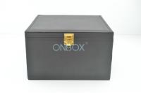 China Fine PU Luxury Packaging Boxes With Metal Lock for sale