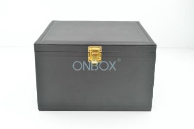 China Fine PU Luxury Packaging Boxes With Metal Lock for sale