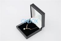 China Black Leatherette Paper Jewelry Packaging Boxes For Ladies for sale