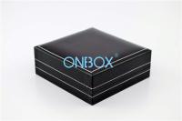 China Black Leatherette Paper Jewelry Packaging Boxes For Ladies for sale