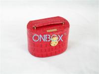 China Ladies Crocodile PU Jewelry Storage Box 170x115x120mm with Mirror for Travel for sale