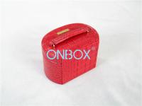 China Ladies Crocodile PU Jewelry Storage Box 170x115x120mm with Mirror and Handle for sale