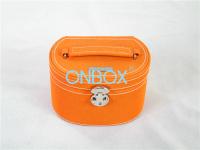 China Canvas PU Rigid Cardboard Jewelry Gift Box 120mm with Mirror Inside for sale