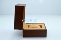 China Brown Faux Leather Watch Box 130x130x90mm with Hard Pillow Customizable for sale